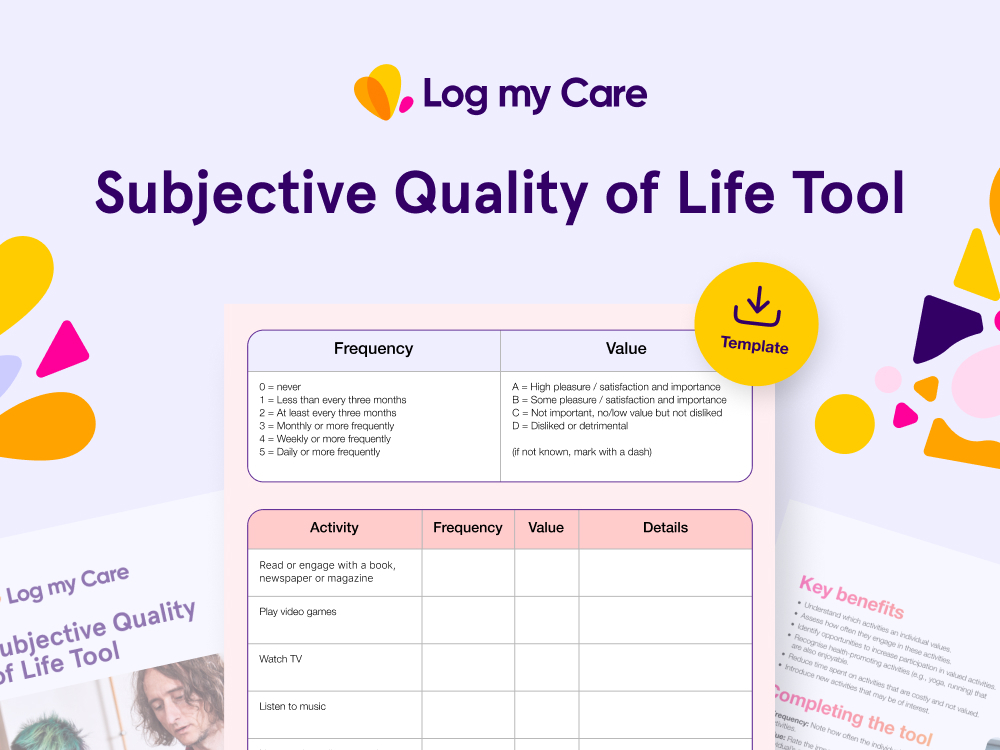 Subjective Quality of Life Tool | Template | Log my Care